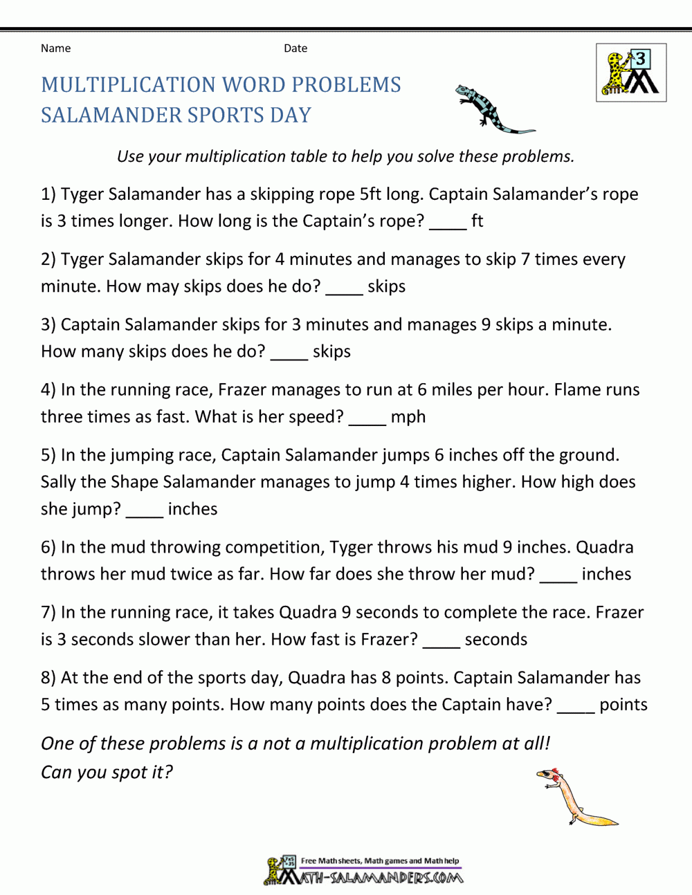 Line Multipllication Charts Worksheet Year 3 Word Problems 2023 ...